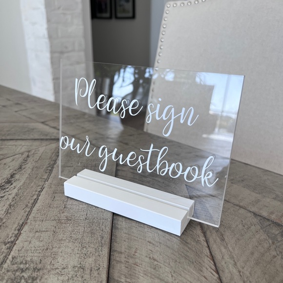 Other | Please Sign Our Guestbook Acrylic Sign | Poshmark